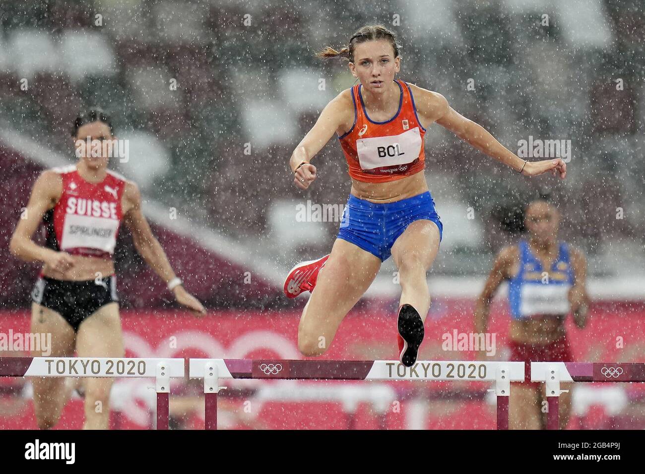 Femke Bol of the Netherlands competes in the women's 400-meter hurdles ...