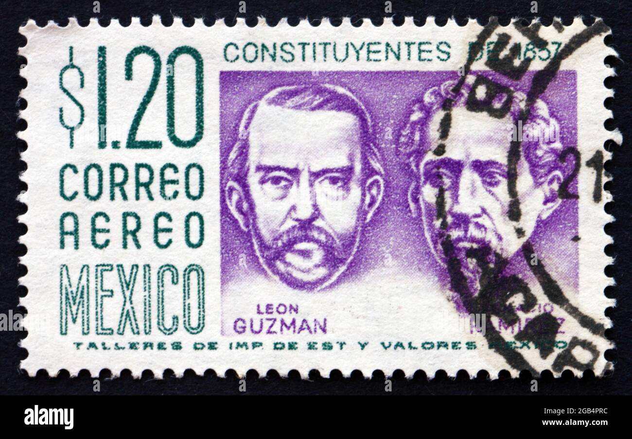 MEXICO - CIRCA 1956: a stamp printed in the Mexico shows Leon Guzman ...