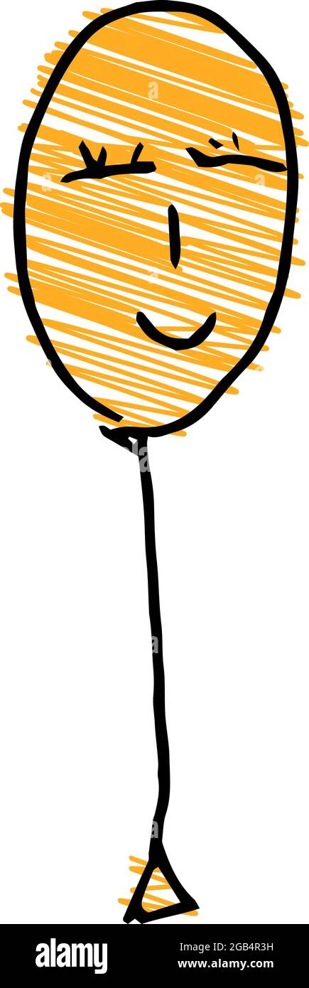 This is a illustration of Cute balloon scribble drawn by a child Stock ...
