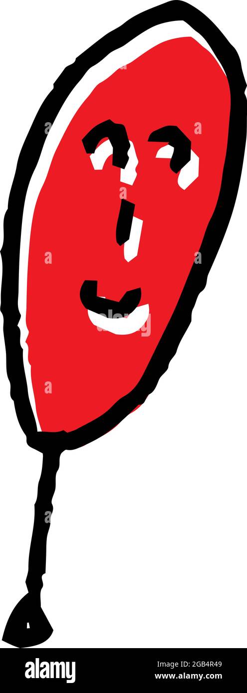 This is a illustration of Cute balloon scribble drawn by a child Stock ...