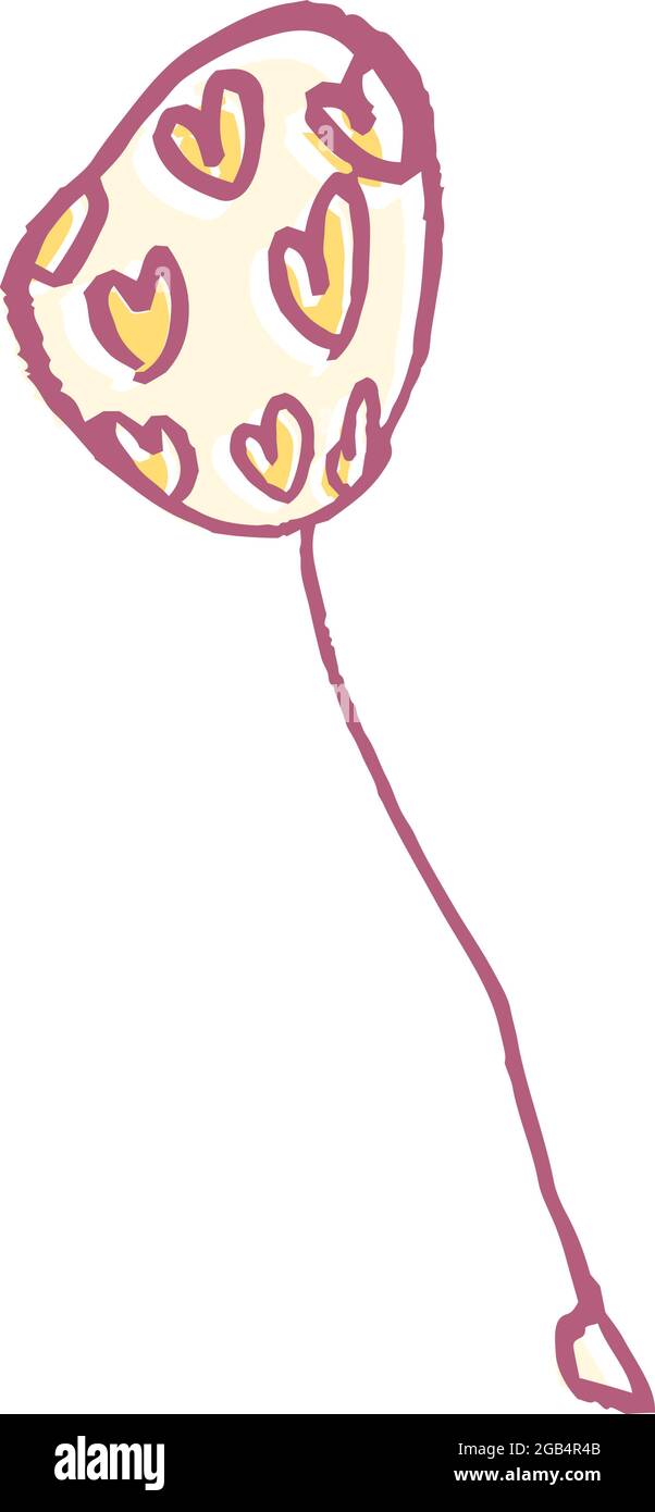 This is a illustration of Cute balloon scribble drawn by a child Stock ...