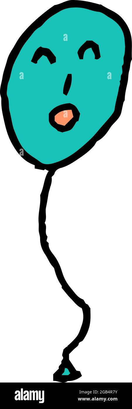 This is a illustration of Cute balloon scribble drawn by a child Stock ...