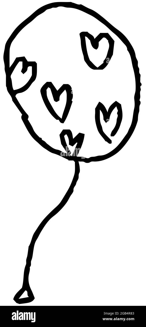This is a illustration of Cute balloon scribble drawn by a child Stock ...