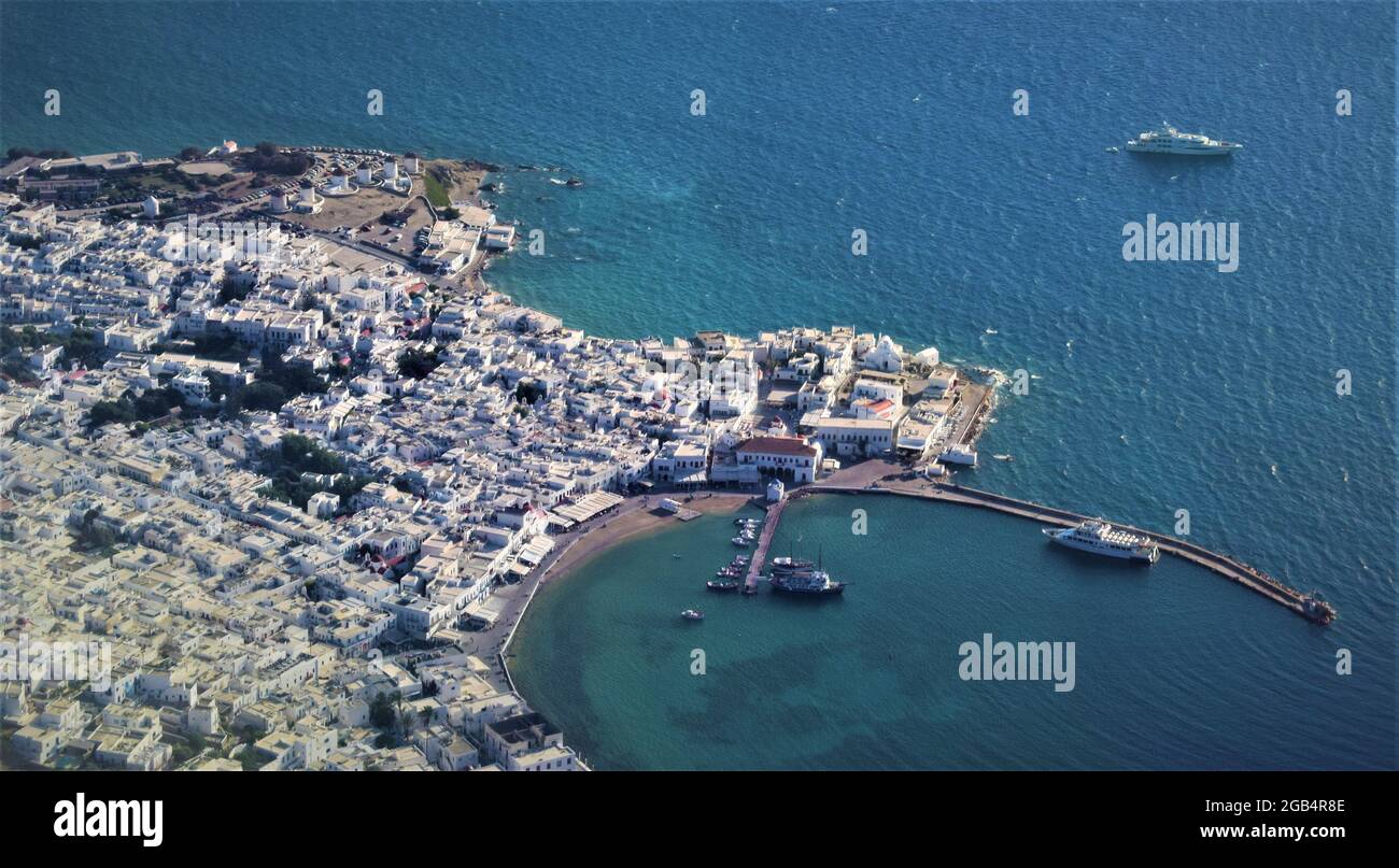 Mykonos, aerial View Stock Photo - Alamy