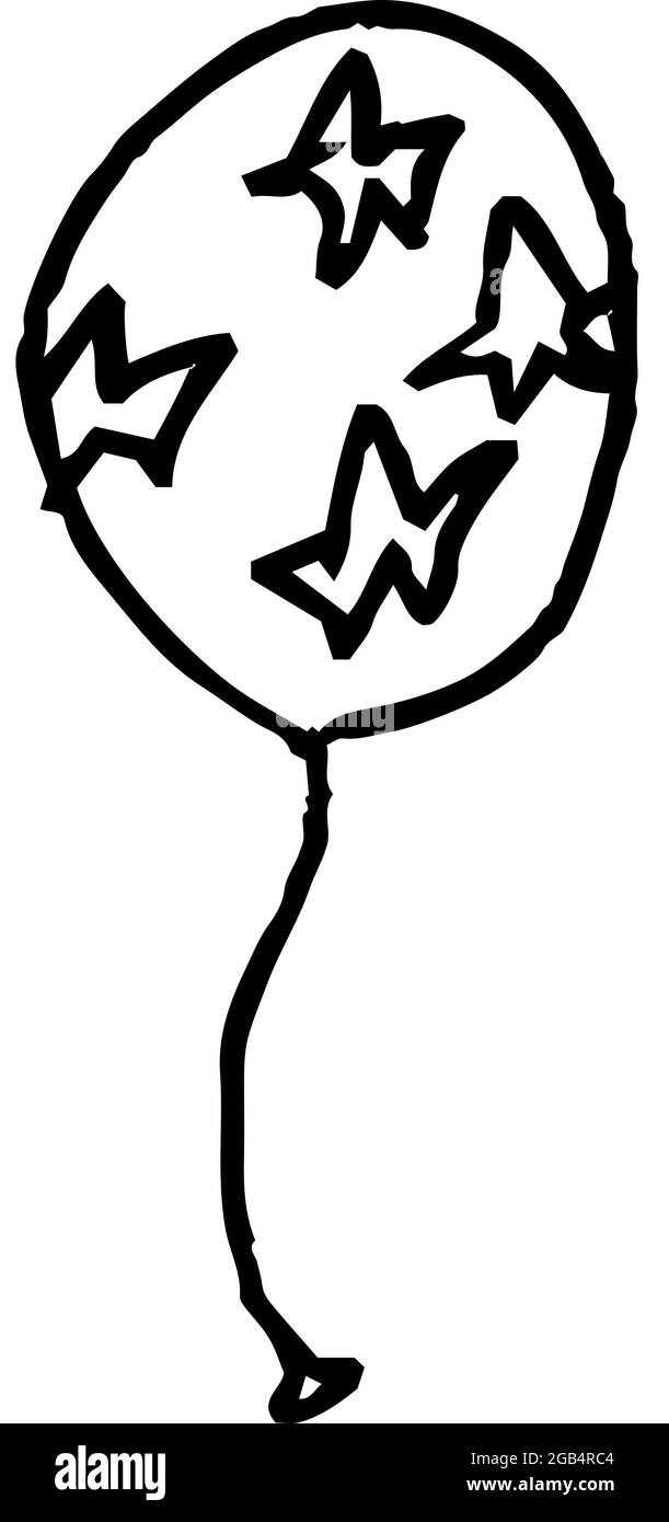 This is a illustration of Cute balloon scribble drawn by a child Stock ...