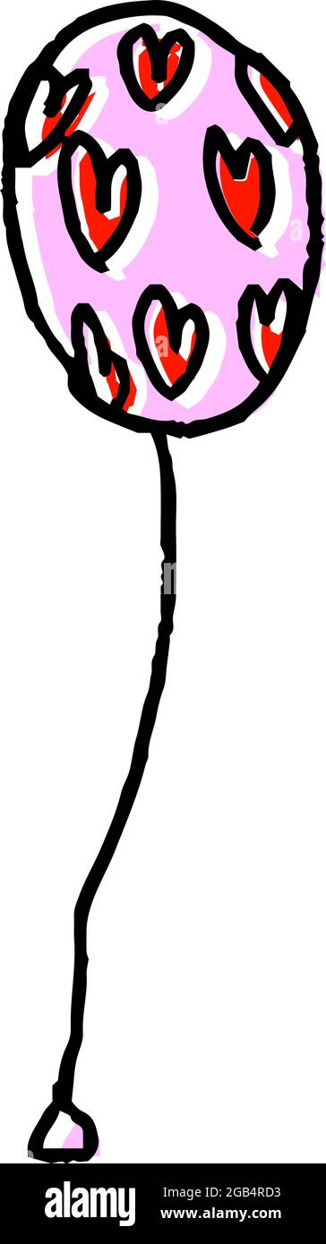 This is a illustration of Cute balloon scribble drawn by a child Stock ...