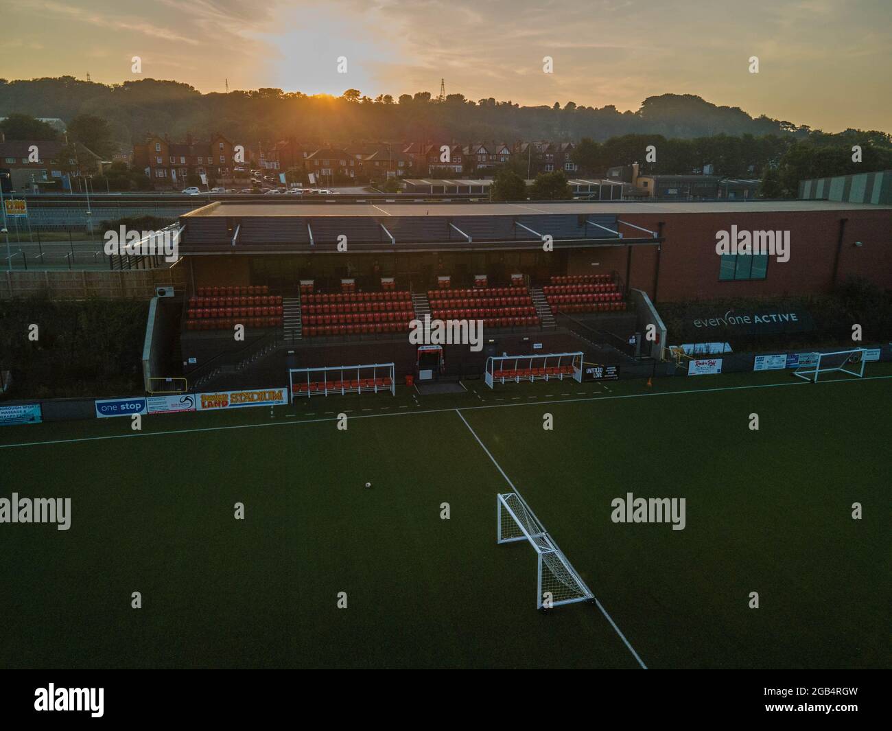 The Flamingo Land Stadium Scarborough Football Club Aerial Drone North ...