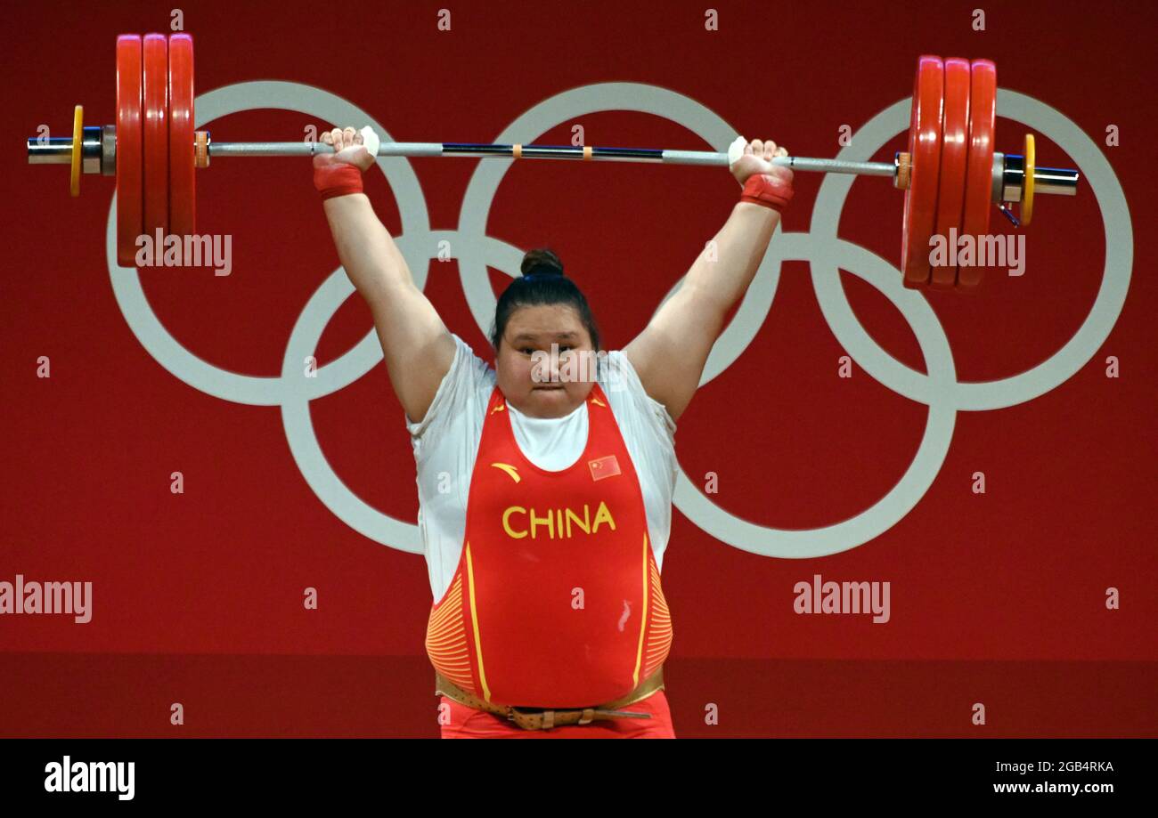 02 August 2021, Japan, Tokio: Weightlifting: Olympics, women's +87 kg ...