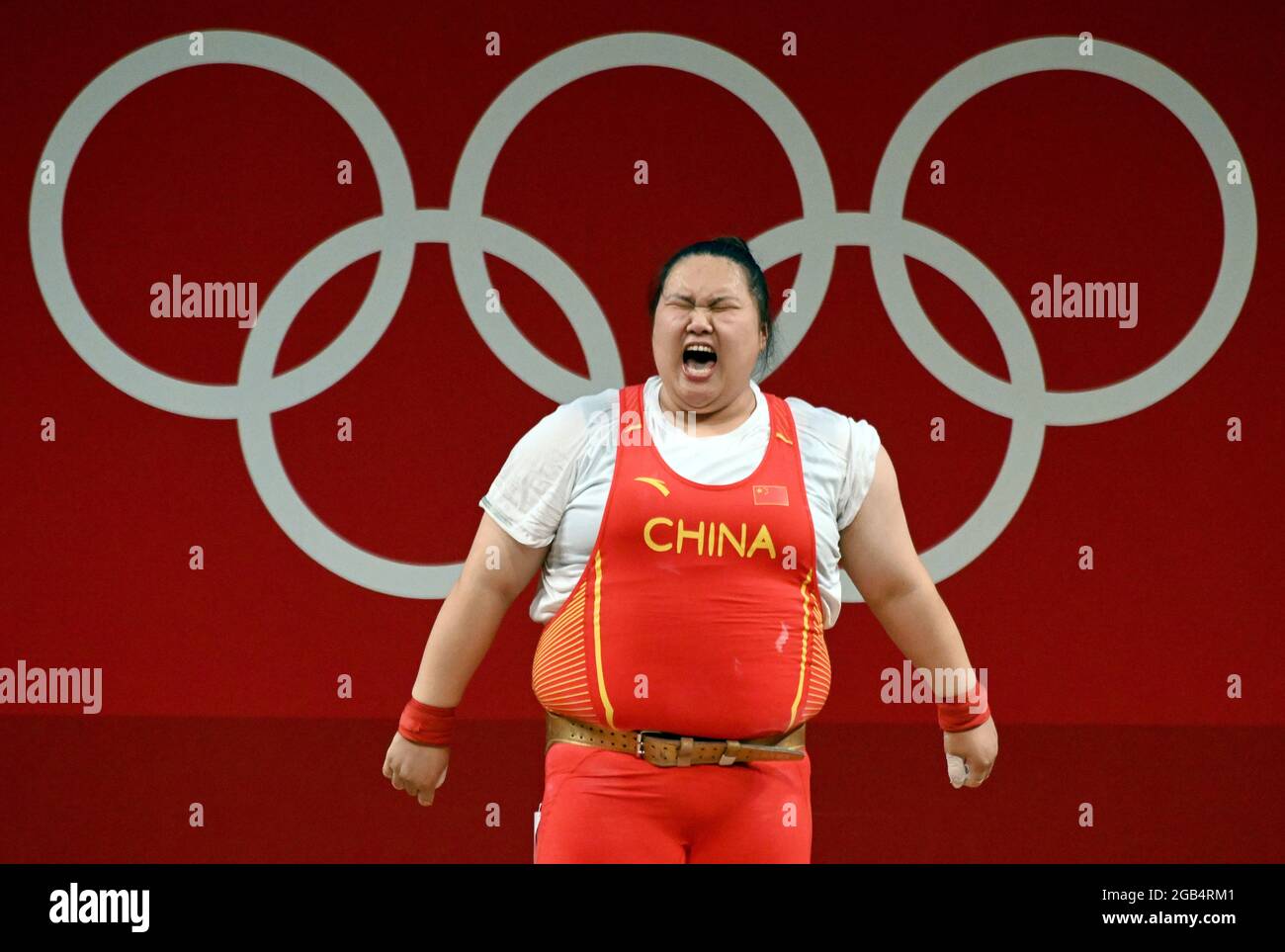 02 August 2021, Japan, Tokio: Weightlifting: Olympics, women's +87 kg ...
