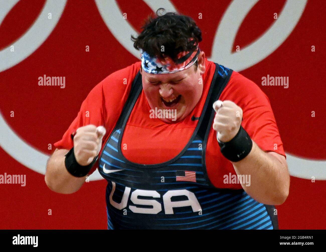 02 August 2021, Japan, Tokio: Weightlifting: Olympics, women's +87 kg ...