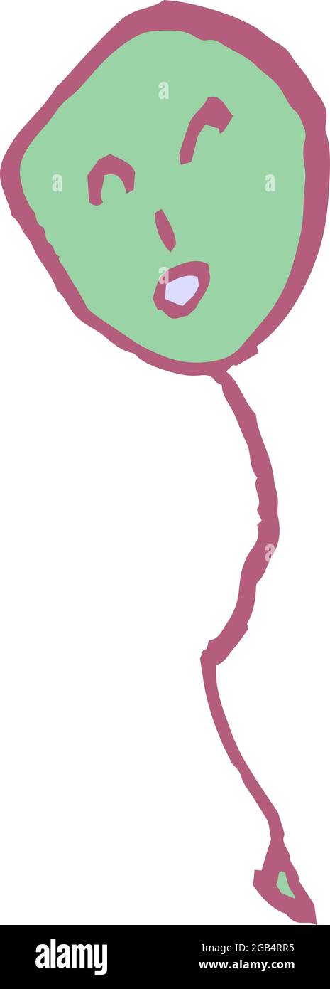 This is a illustration of Cute balloon scribble drawn by a child Stock ...