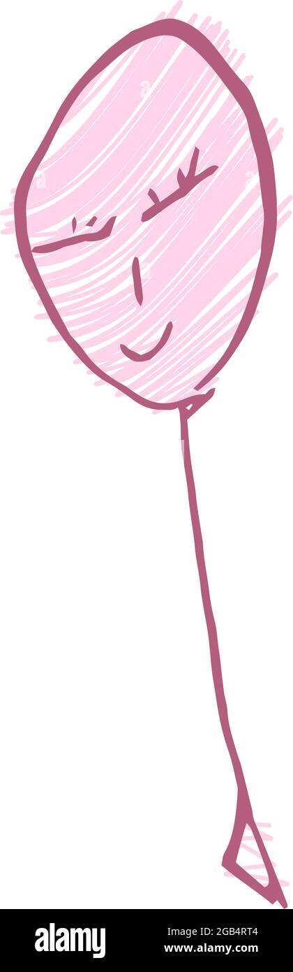 This is a illustration of Cute balloon scribble drawn by a child Stock ...