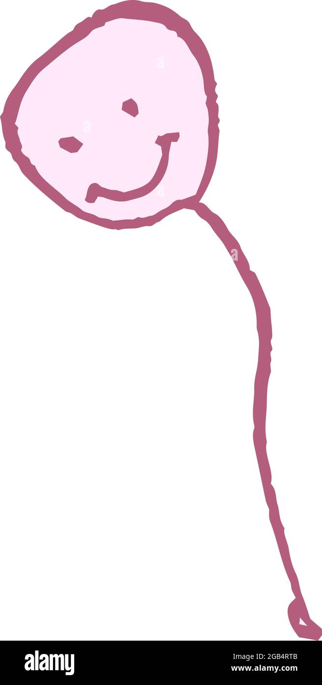 This is a illustration of Cute balloon scribble drawn by a child Stock ...