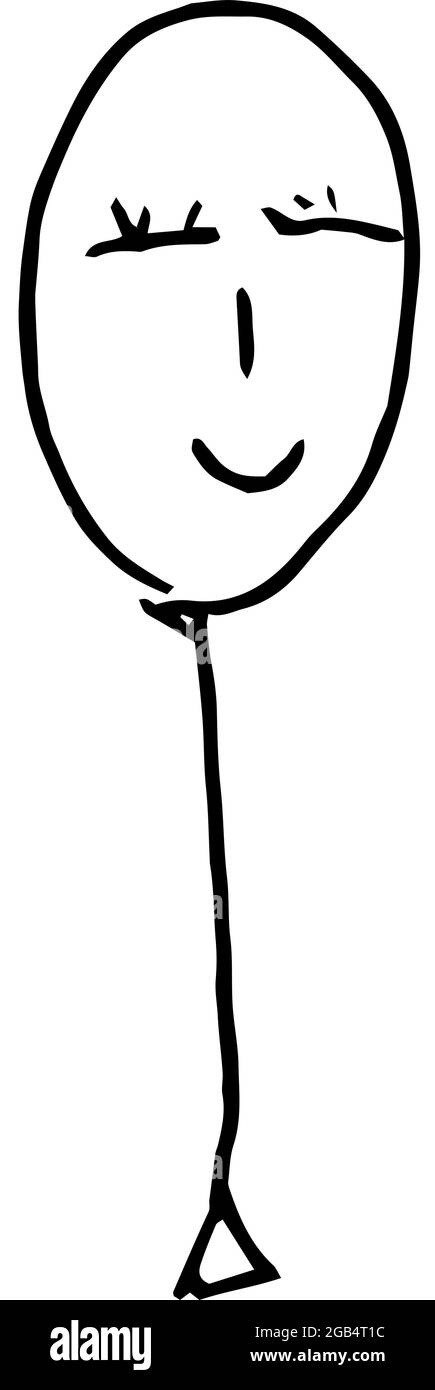 This is a illustration of Cute balloon scribble drawn by a child Stock ...