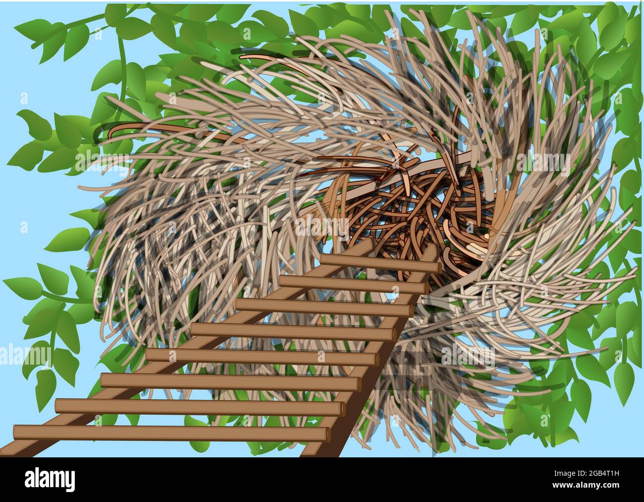 Nest in tree branch Stock Vector Images - Alamy