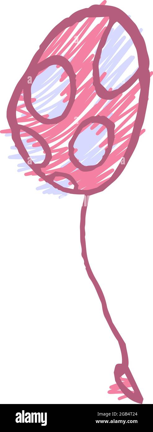 This is a illustration of Cute balloon scribble drawn by a child Stock ...