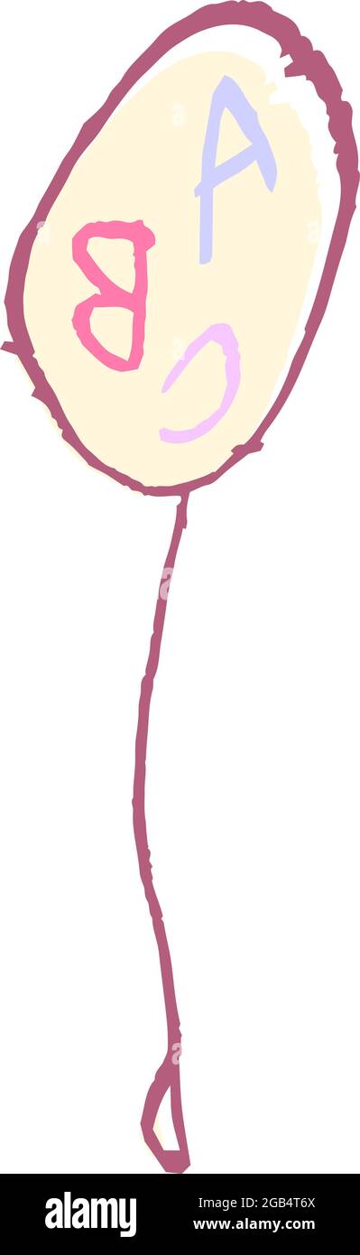 This is a illustration of Cute balloon scribble drawn by a child Stock ...
