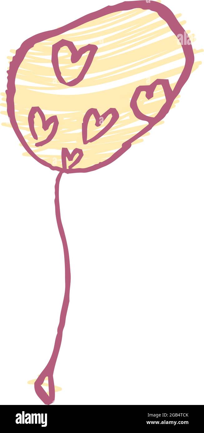 This is a illustration of Cute balloon scribble drawn by a child Stock ...