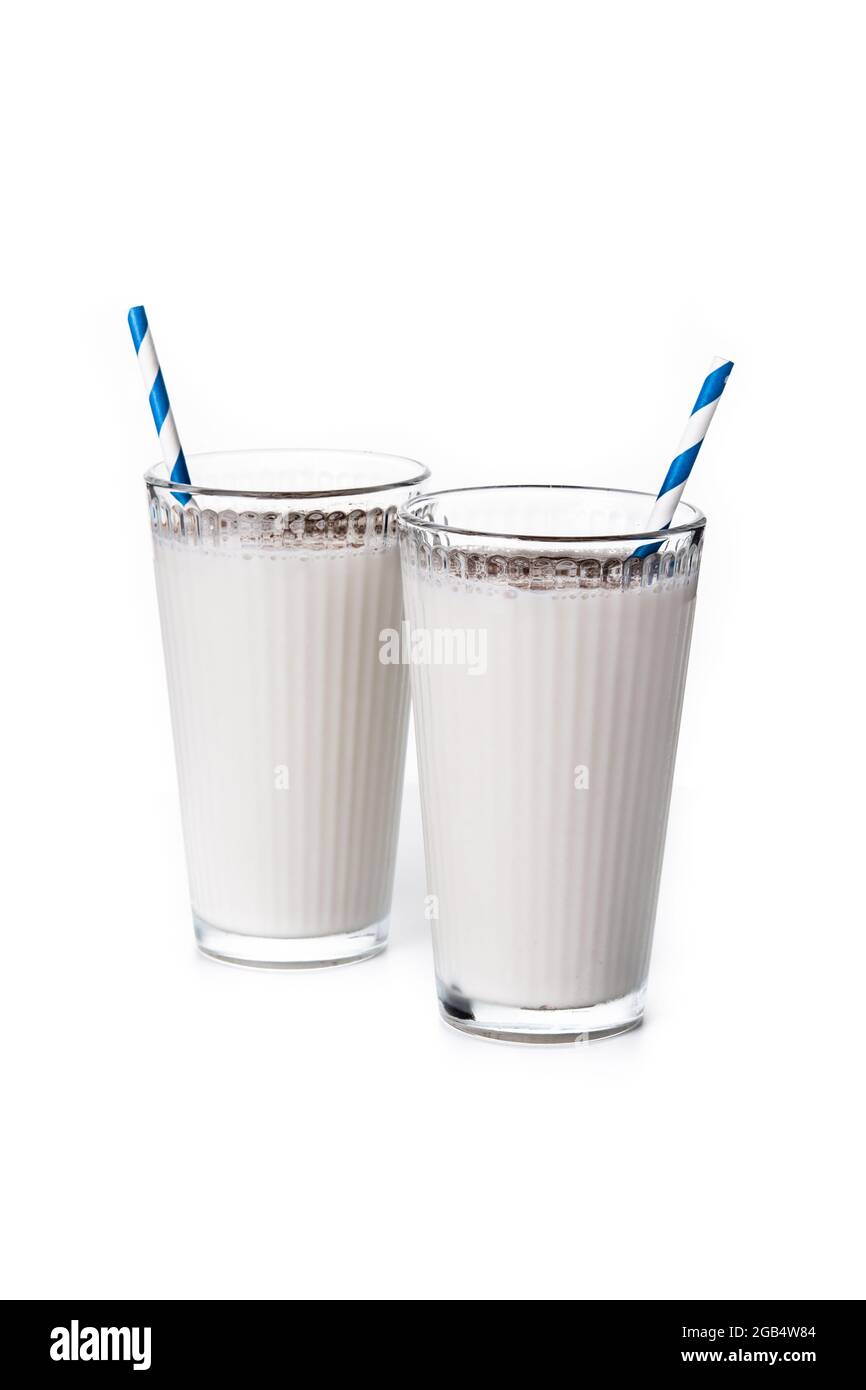 Fresh horchata with cinnamon in glass isolated on white background ...