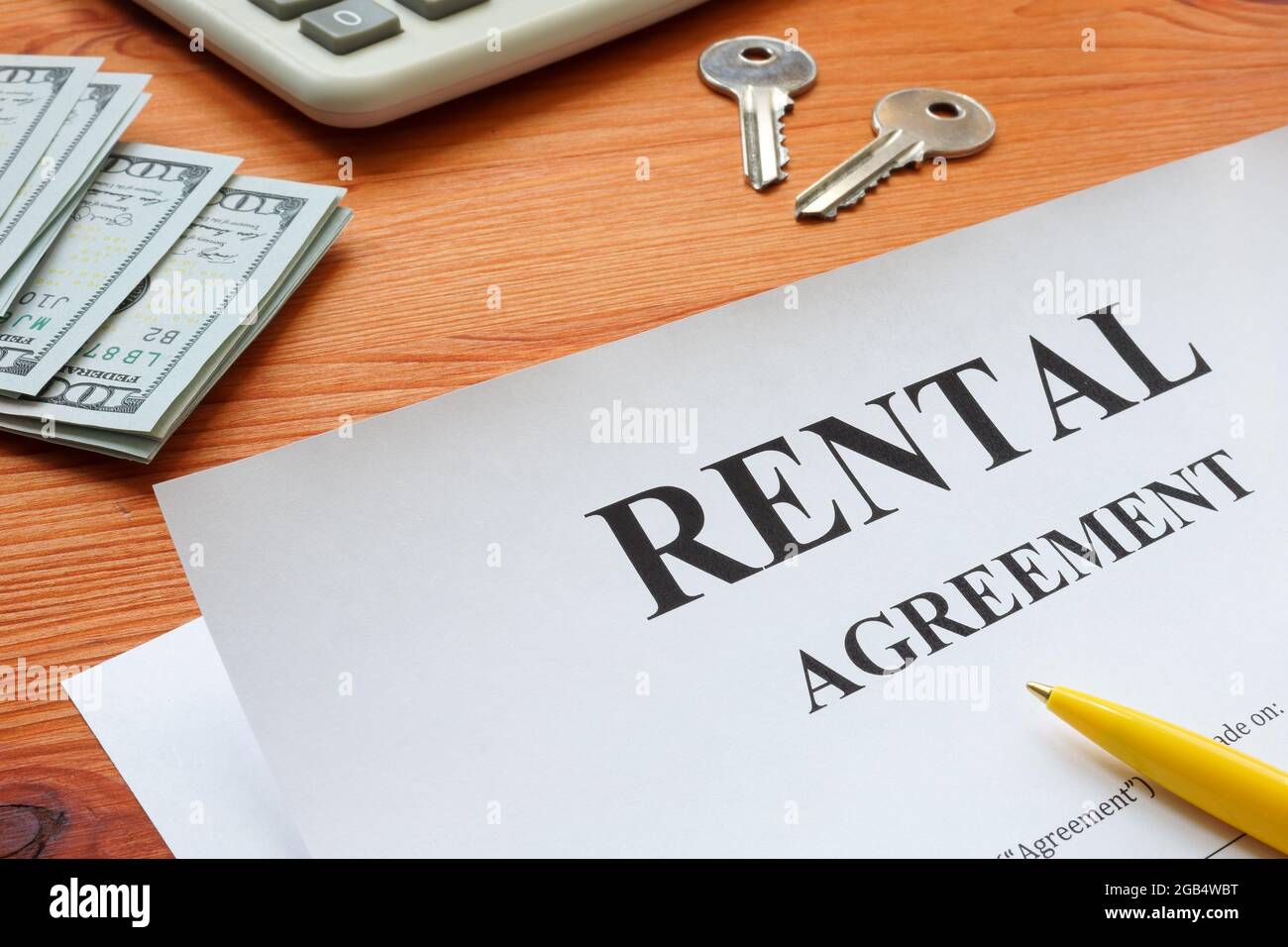 Property rental agreement for filing in and keys Stock Photo - Alamy