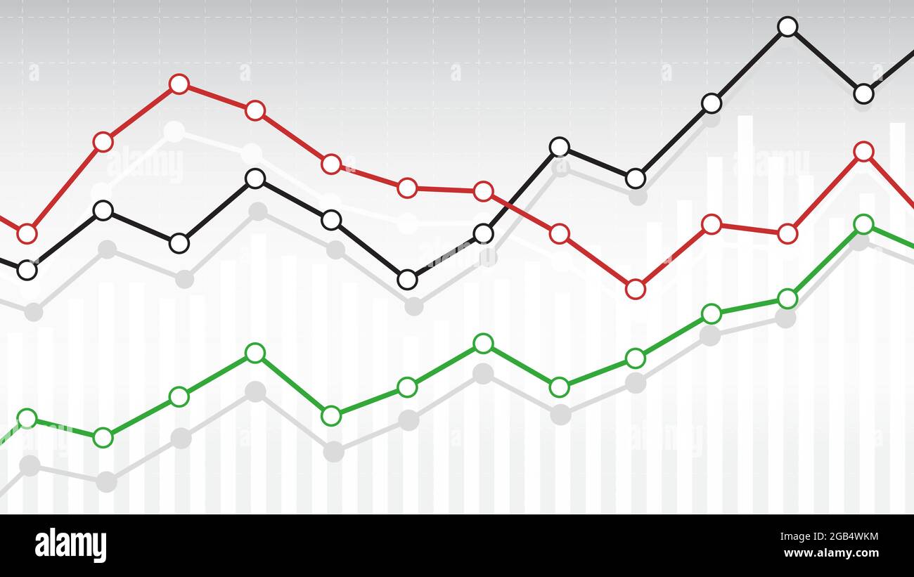 Lined diagram market, charts, graphic. Financial and economic downtrend ...