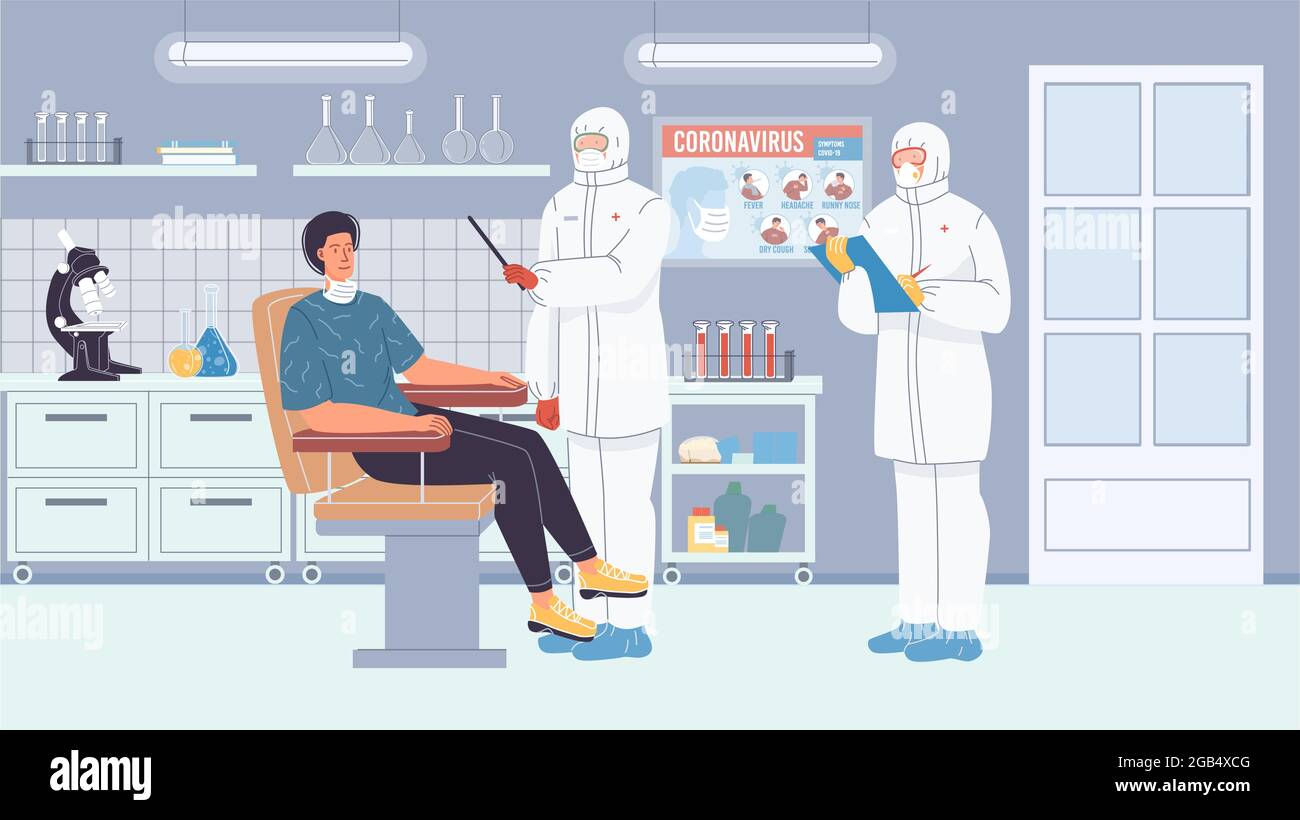 Flat cartoon patient and doctors characters,work of clinic during ...