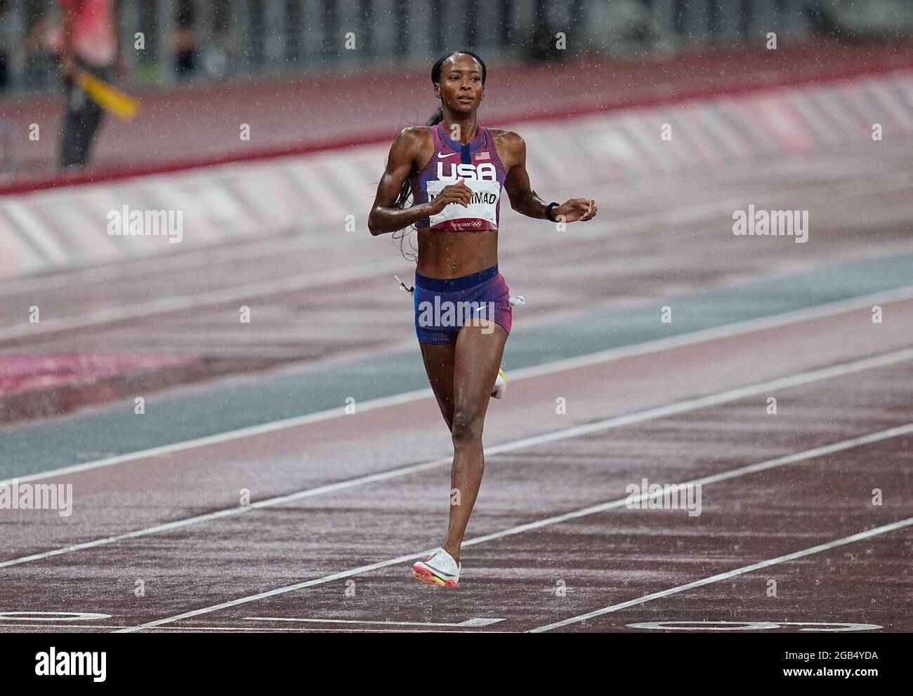August 2, 2021: Dalilah Muhammad during 400 meter hurdles for women at ...