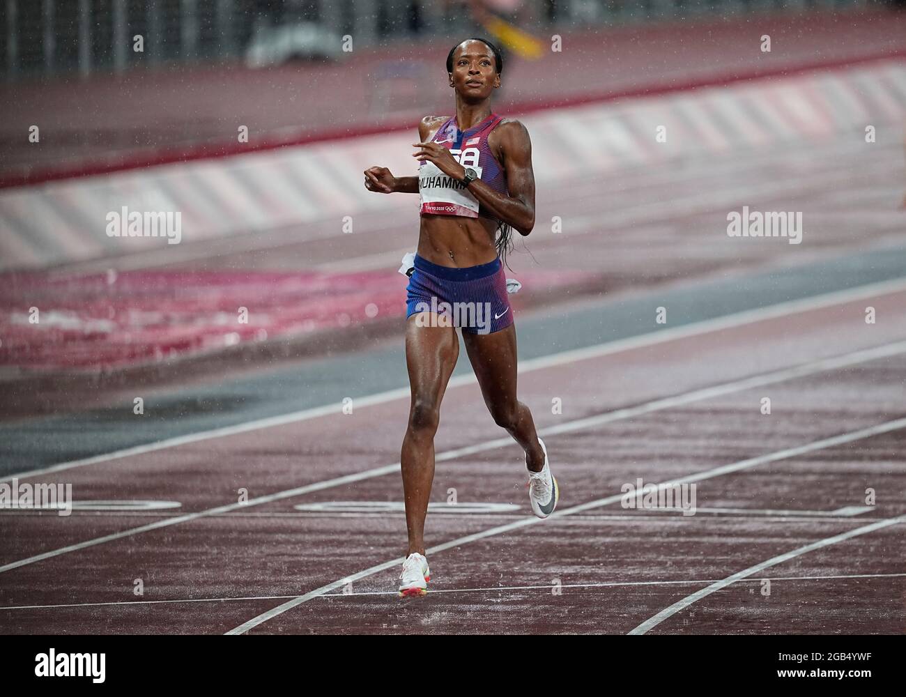 August 2, 2021: Dalilah Muhammad during 400 meter hurdles for women at ...