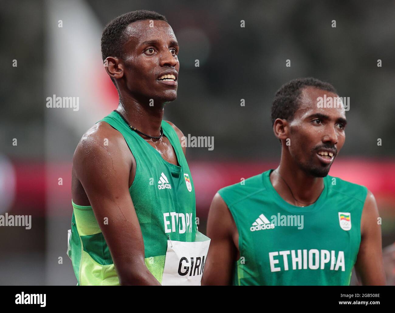 Tokyo, Japan. 2nd Aug, 2021. Lamecha Girma (L) and Getnet Wale of ...