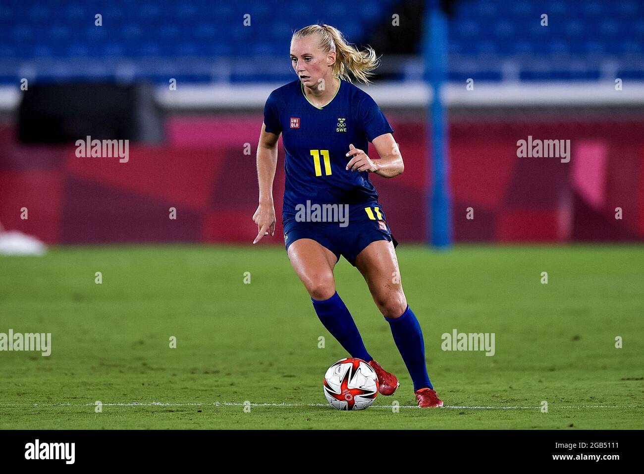 YOKOHAMA, JAPAN - JUNE 15: Stina Blackstenius of Sweden during the ...