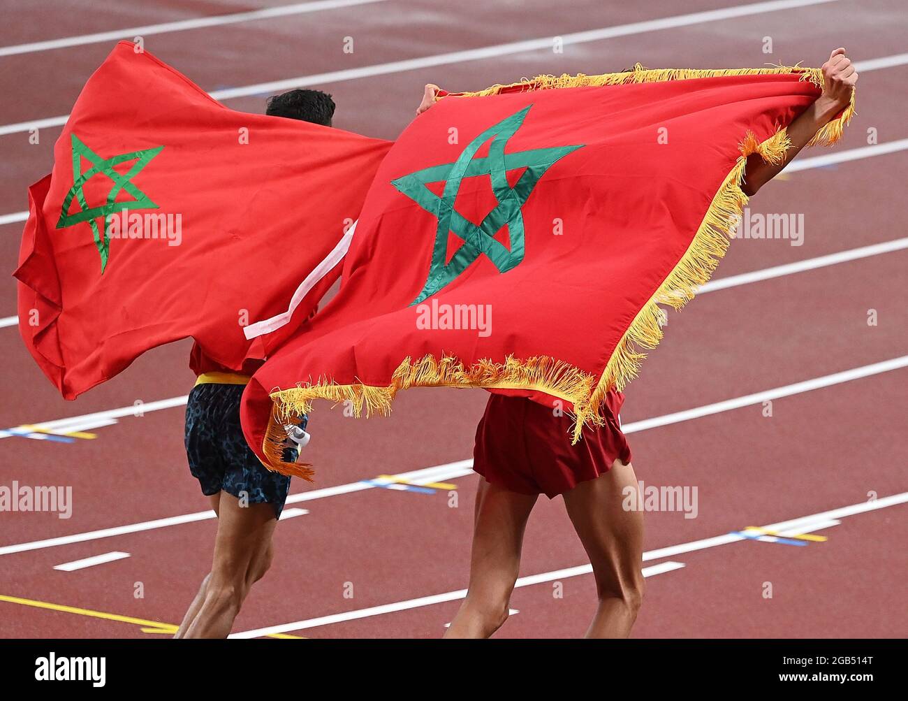 Tokyo, Japan. 2nd Aug, 2021. Soufiane El Bakkali (R) of Morocco ...