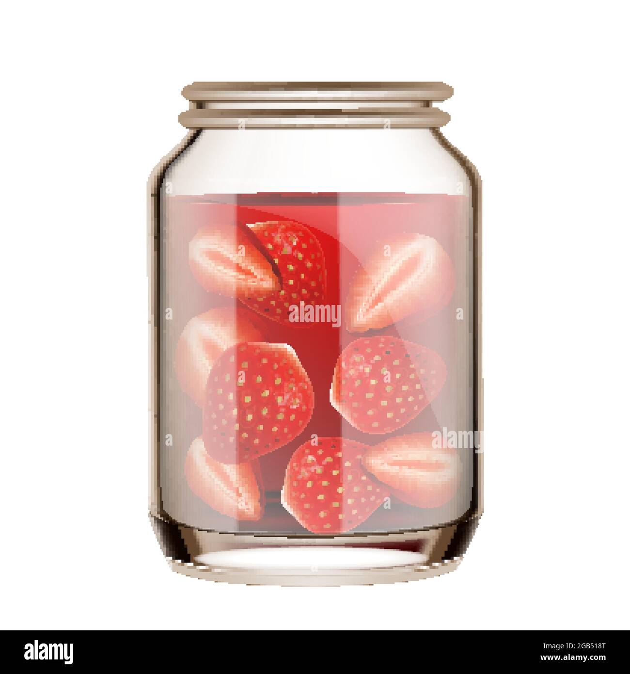 Ripe strawberry in jar Stock Vector Images - Alamy