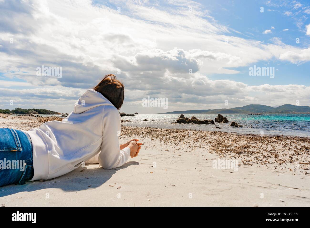 Depressed person looking ocean on hi-res stock photography and images ...