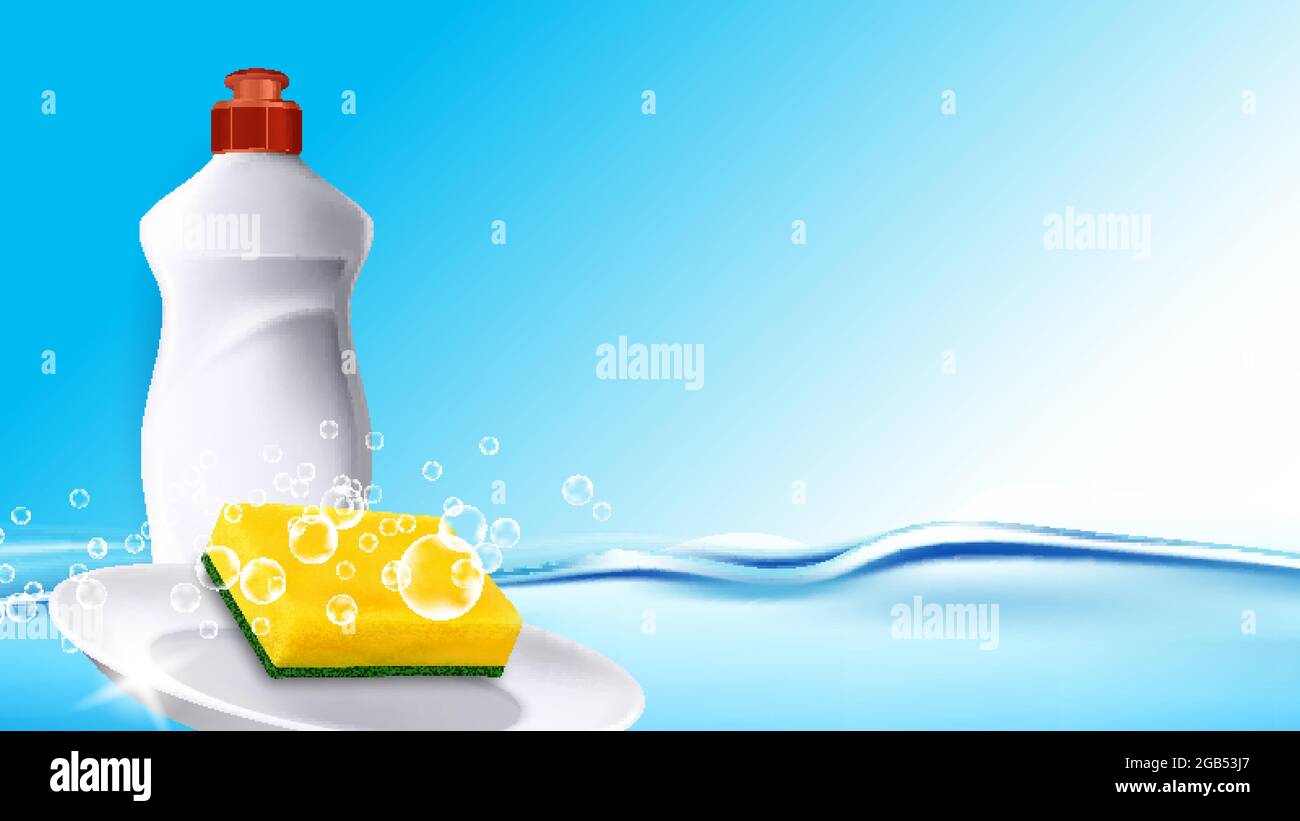 Washing Detergent For Wash Plates Copyspace Vector Stock Vector Image ...