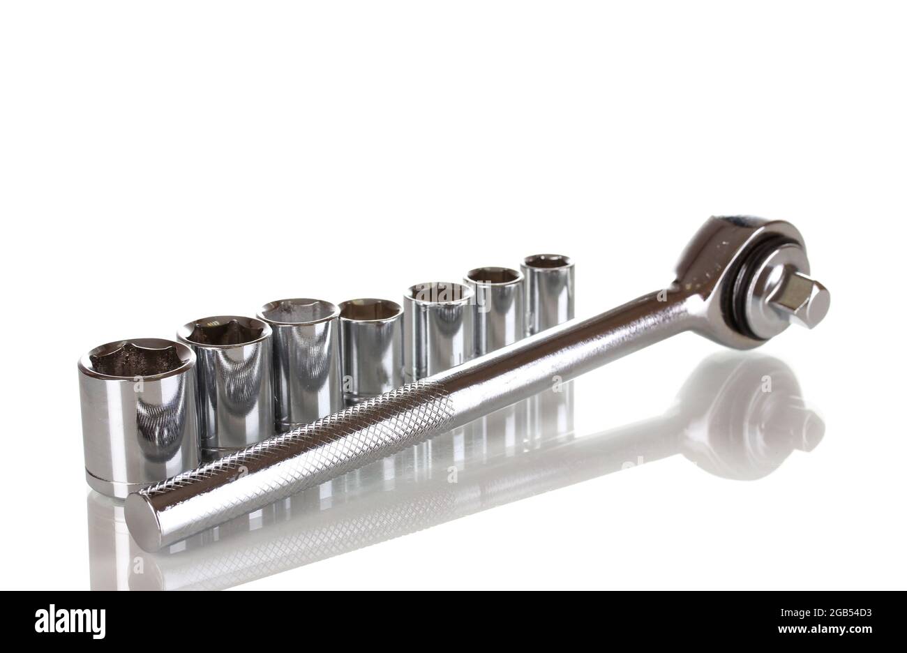 Socket wrench with nozzles isolated on white Stock Photo - Alamy