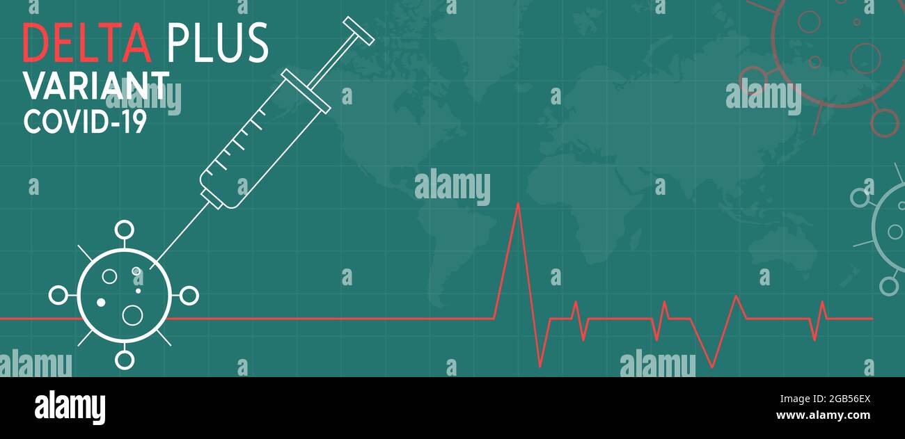 Coronavirus delta plus variant background. green background Stock Photo ...