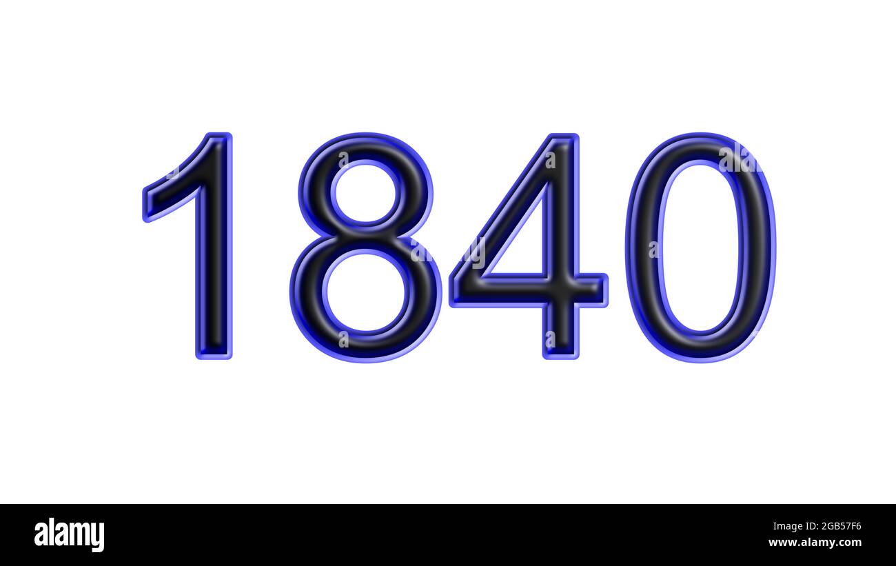 blue 1840 number 3d effect white background Stock Photo - Alamy