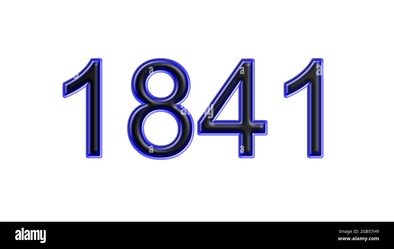 blue 1841 number 3d effect white background Stock Photo - Alamy