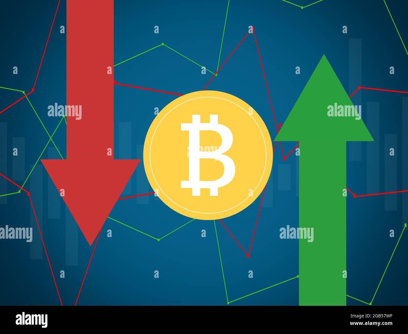 Bitcoin on multicolored metrics and charts on multicolored backgrounds ...