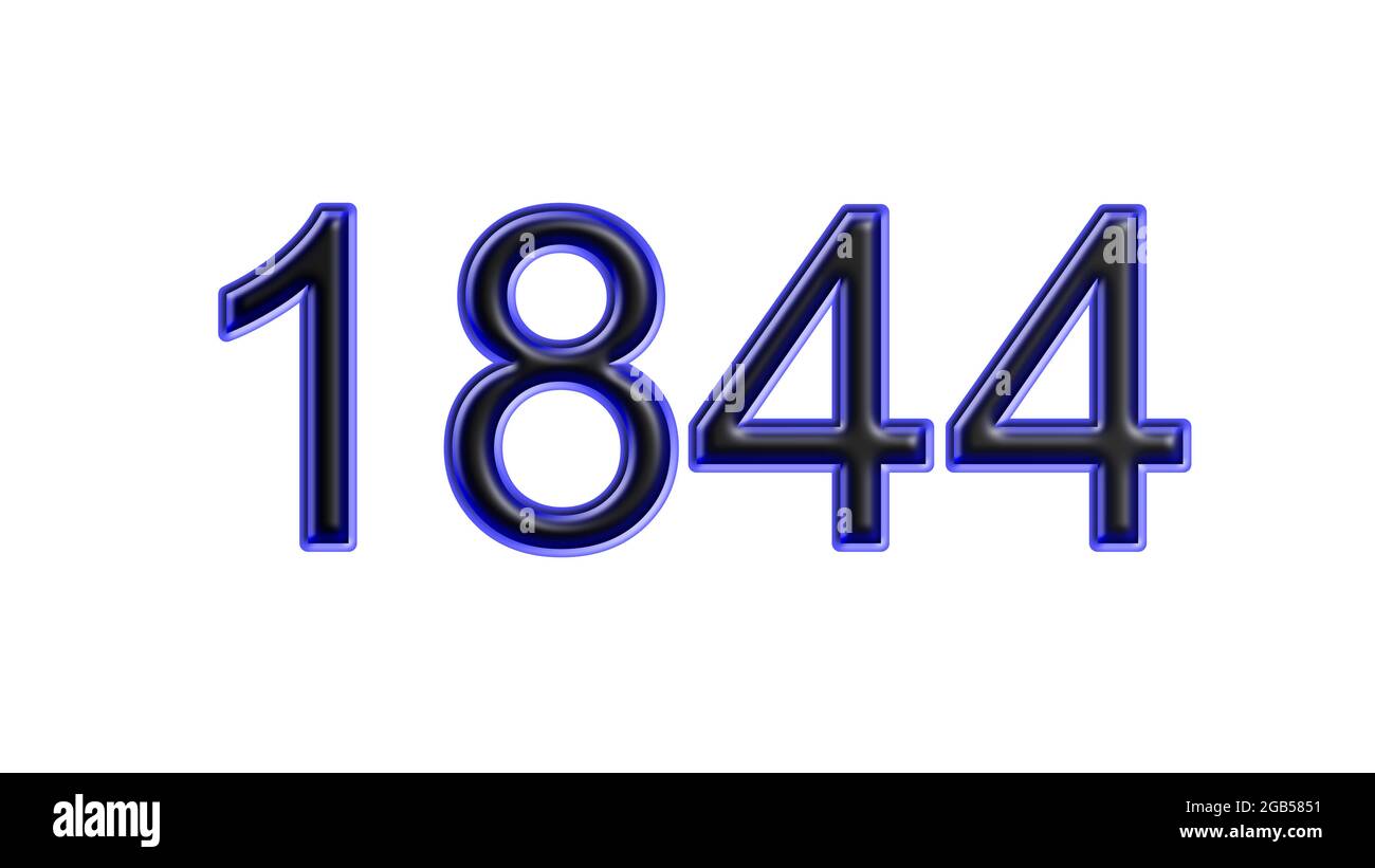 blue 1844 number 3d effect white background Stock Photo - Alamy
