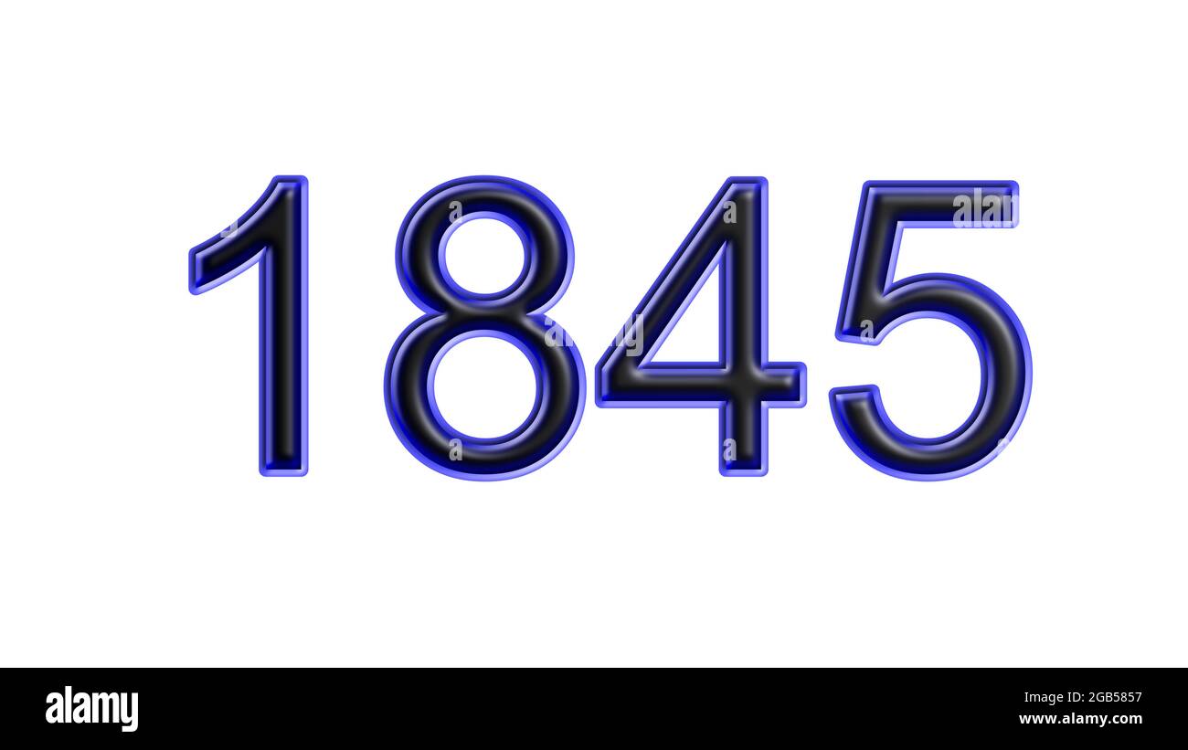 blue 1845 number 3d effect white background Stock Photo - Alamy