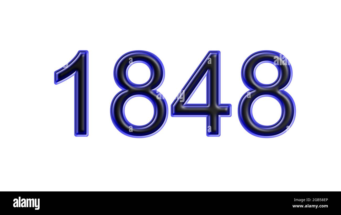 blue 1848 number 3d effect white background Stock Photo - Alamy