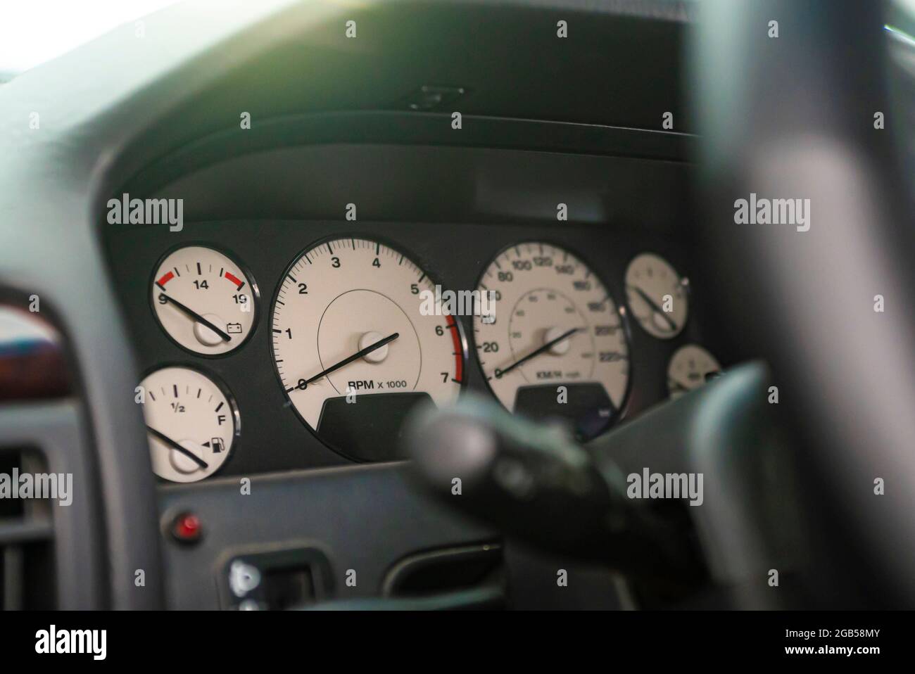 Car dashboard and speedometer and tachometer detail Stock Photo - Alamy