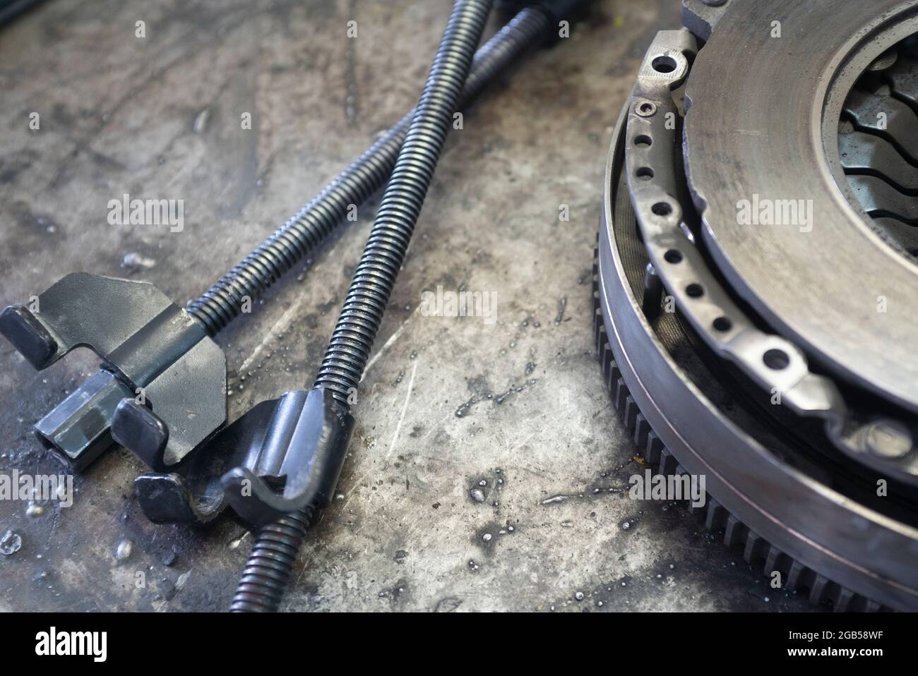 Detail of Old broken spare car parts Stock Photo - Alamy