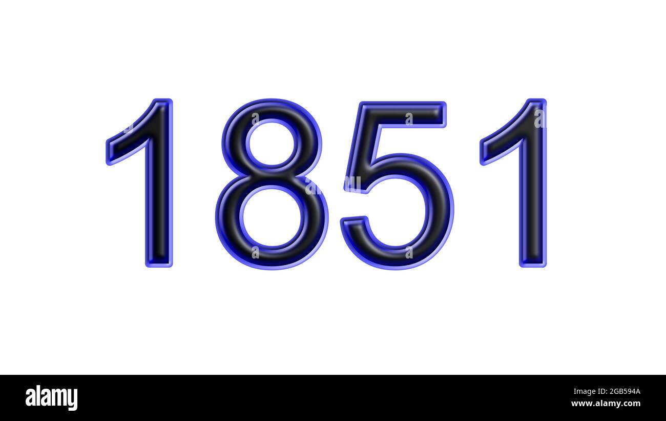 blue 1851 number 3d effect white background Stock Photo - Alamy