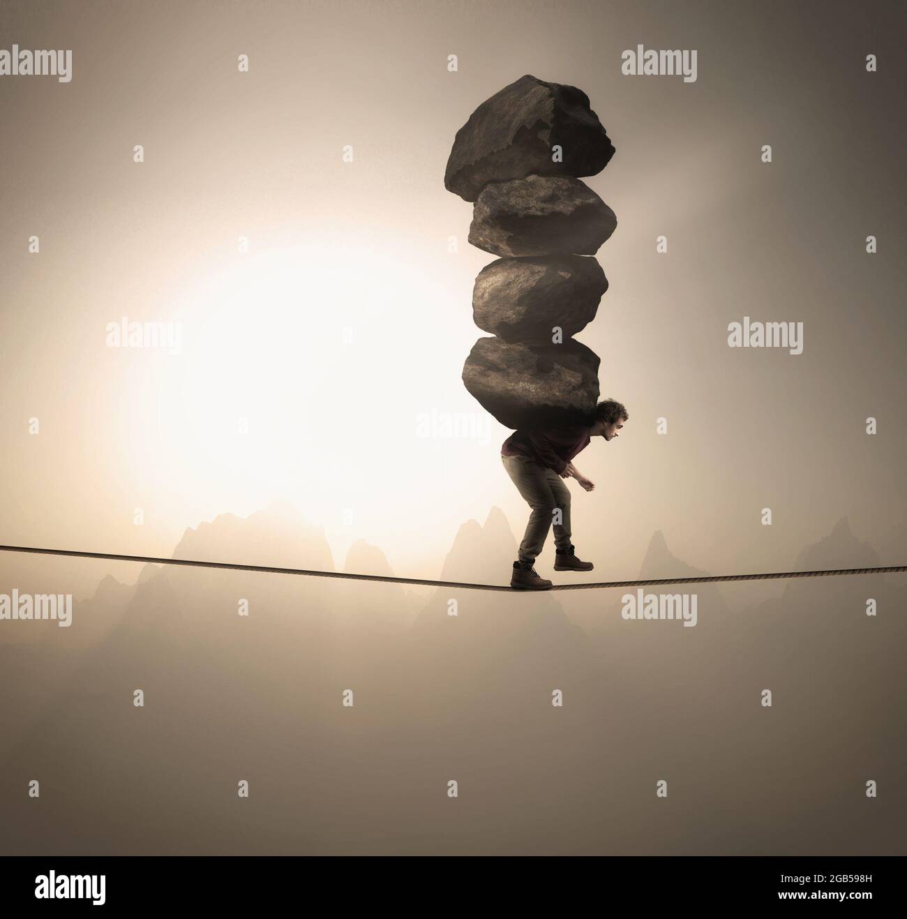 Man balancing rocks hi-res stock photography and images - Alamy