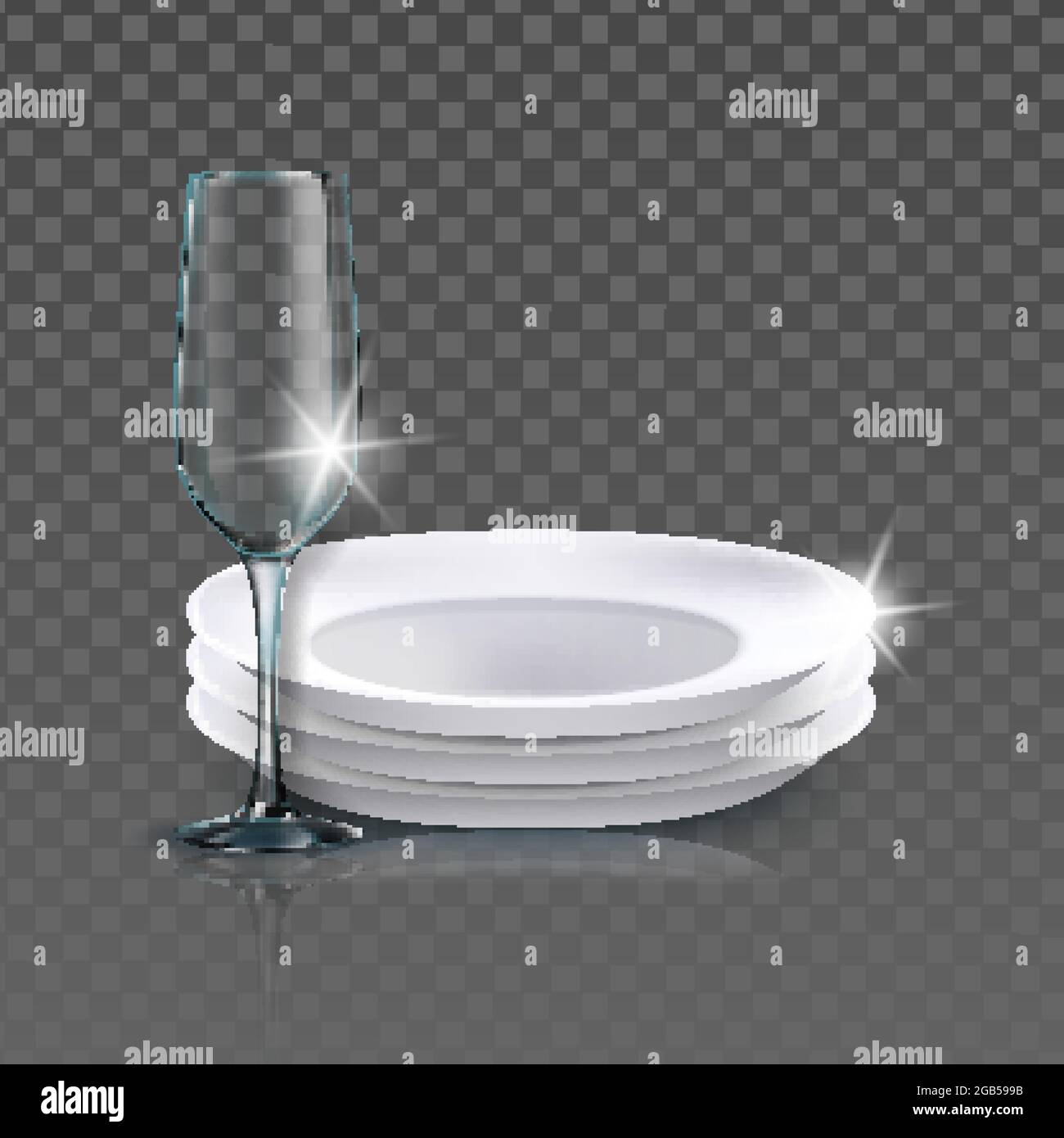 Clean Plates And Wineglass Kitchenware Vector Stock Vector Image & Art ...