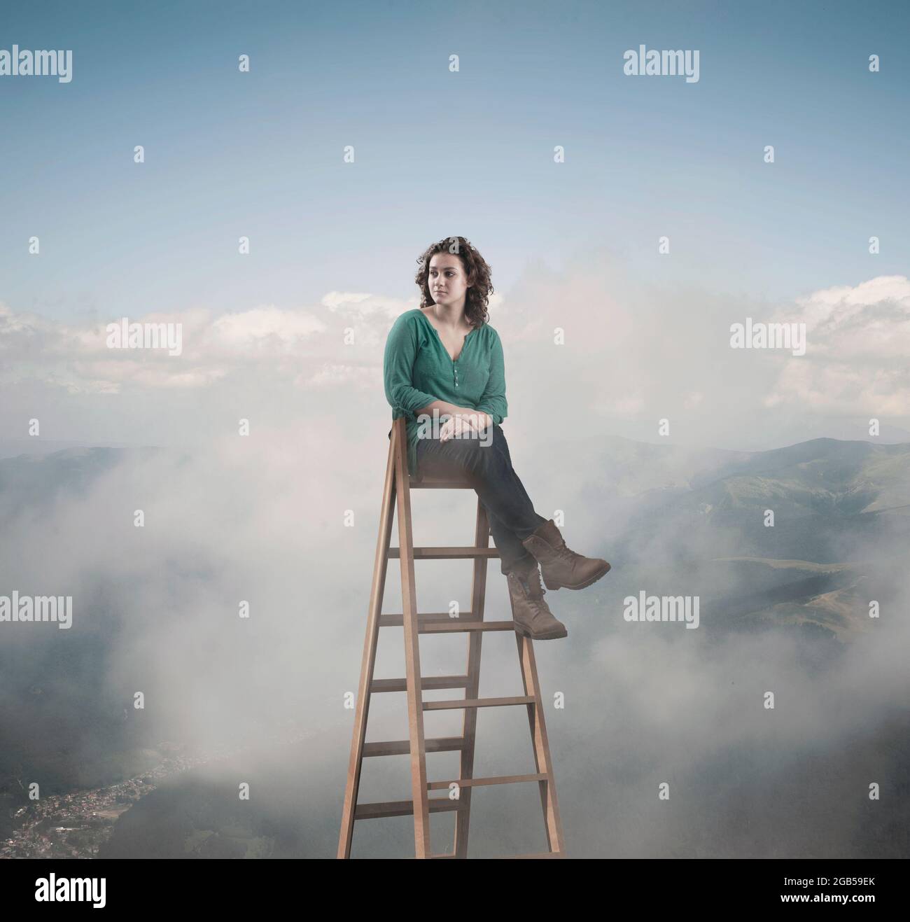 Top of the ladder hi-res stock photography and images - Alamy