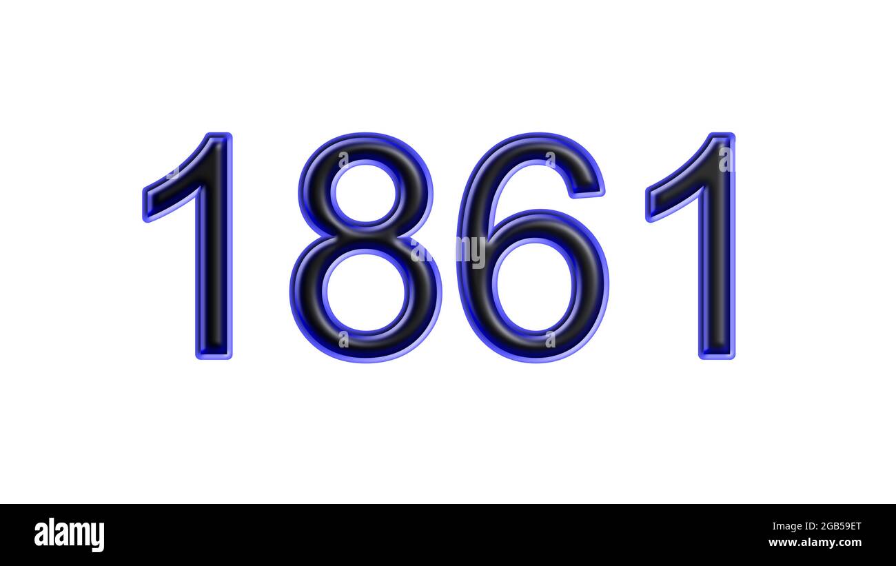 blue 1861 number 3d effect white background Stock Photo - Alamy
