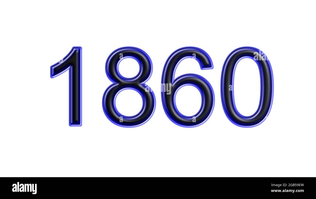 blue 1860 number 3d effect white background Stock Photo - Alamy